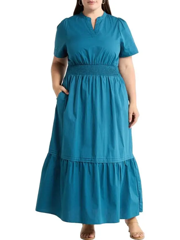 SUGARLIPS Cotton Poplin Maxi Dress - Teal