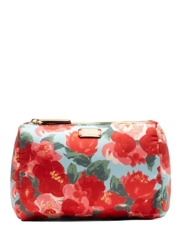 FRANCES VALENTINE Small Printed Cosmetic Pouch - Red/light Blue