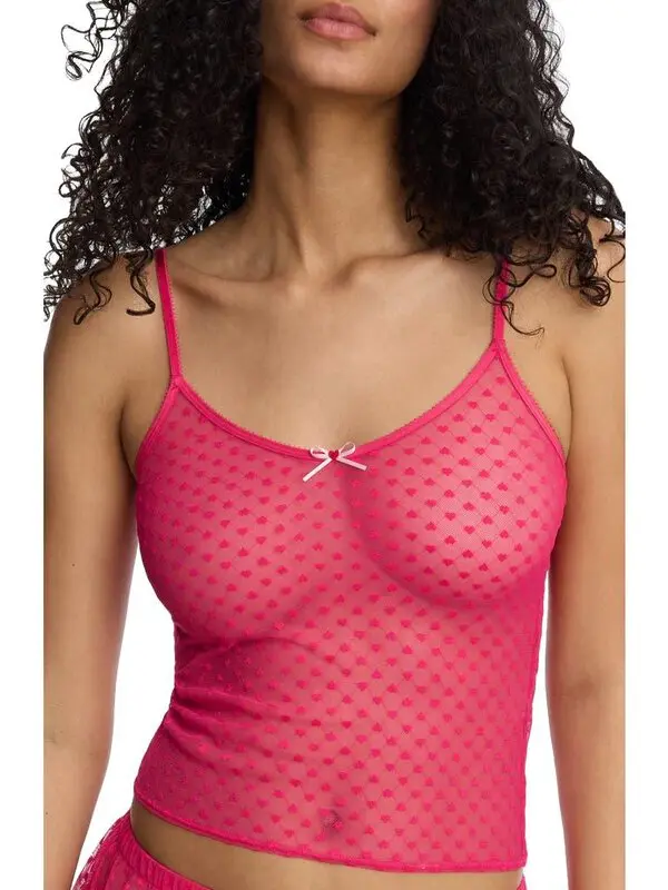 SKARLETT BLUE Heart Breaker Camisole - Neon Fuchsia