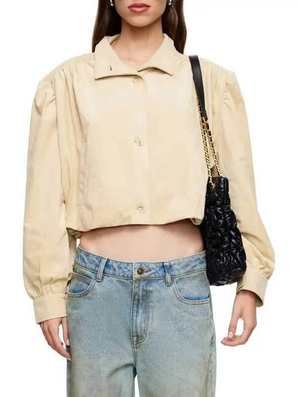 Lioness Luminous Faux Suede Jacket - Beige