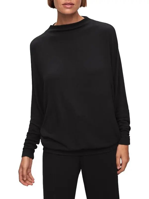 Eberjey Cozy Time Mock Neck Pullover - Black