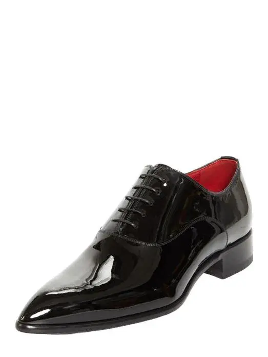 CHRISTIAN LOUBOUTIN Pelvis Pointed Toe Oxford - Black/lin Loubi