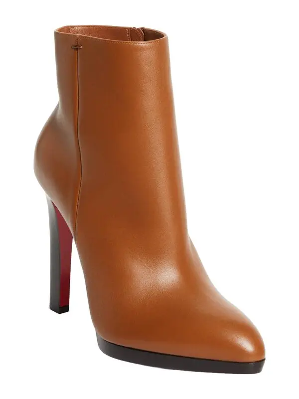 CHRISTIAN LOUBOUTIN Fannylove Bootie - Cuoio/dark Brown
