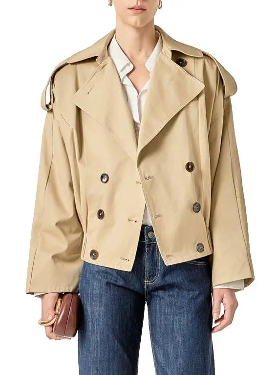 English Factory Double-breasted Trench Coat - Beige