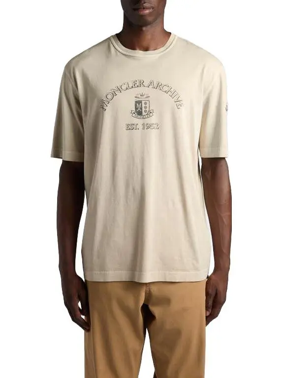 Moncler Logo Graphic T-shirt - Soft Beige