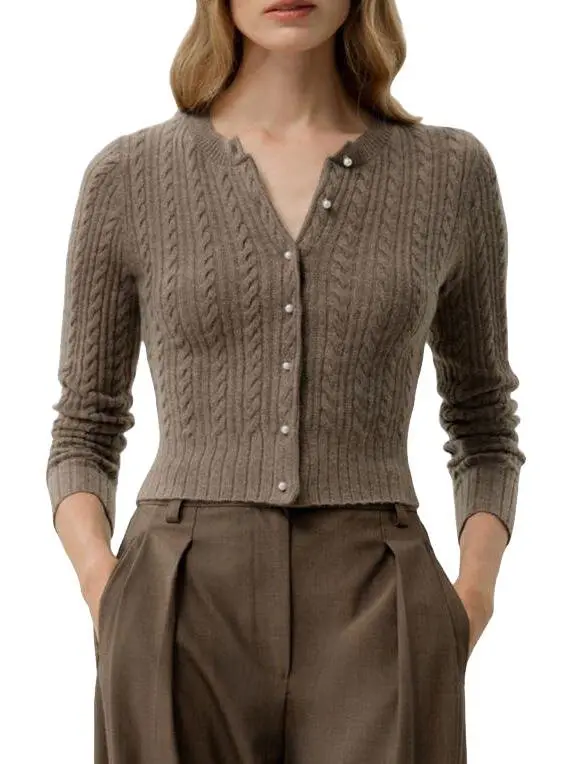 Lilysilk X Lydia Millen Baby Cashmere Cardigan - Truffle