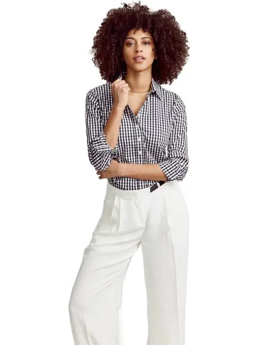 The Shirt By Rochelle Behrens Icon Shirt In Check - Black