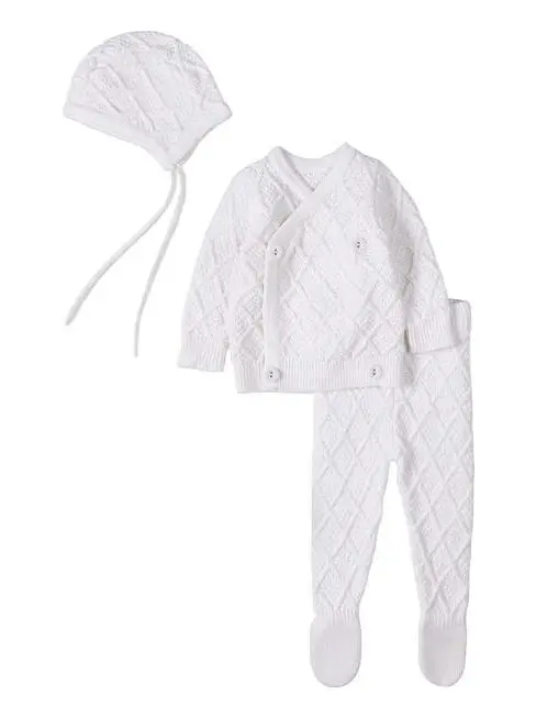 MINIMOI Cotton Knit Baby Outfit - White