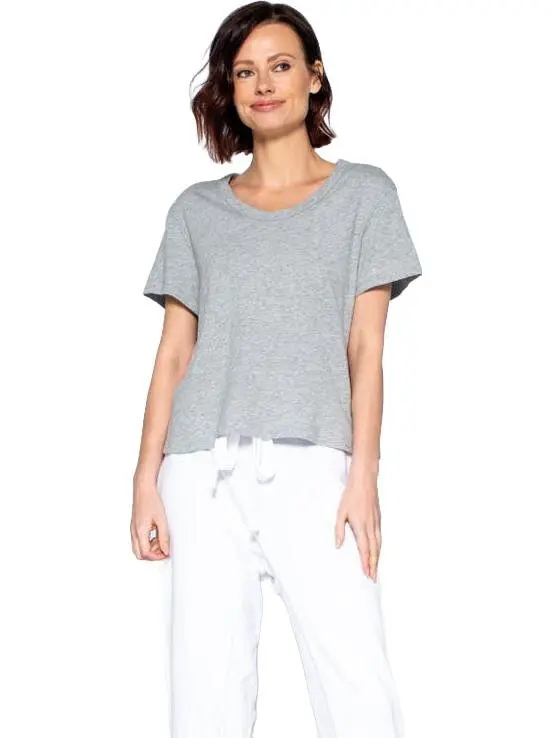 WILT CLOTHING Crewneck Cropped Top - Grey Heather