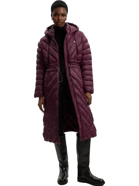 Karen Millen Lightweight Knee-length Packable Coat - Berry