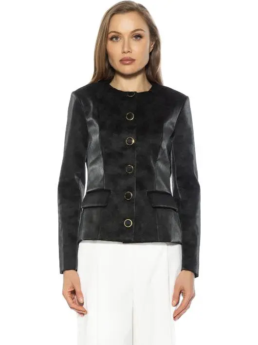 ALEXIA ADMOR Brivan Crewneck Blazer - Black