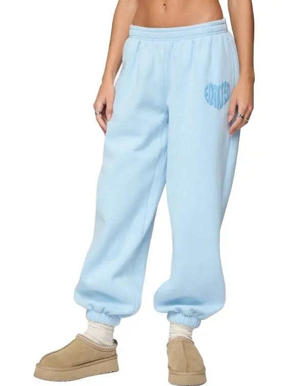 EDIKTED Logo Sweatpants - Light-blue