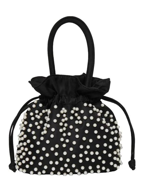 Lele Sadoughi Pearl Sia Drawstring Bag - Jet 001