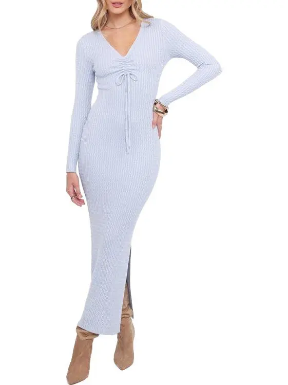 PETAL & PUP Irene Long Sleeve Maxi Dress - Pale Blue