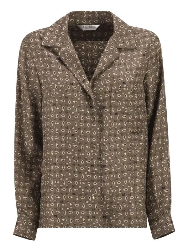 Max Mara Printed Silk Shirt - Brown
