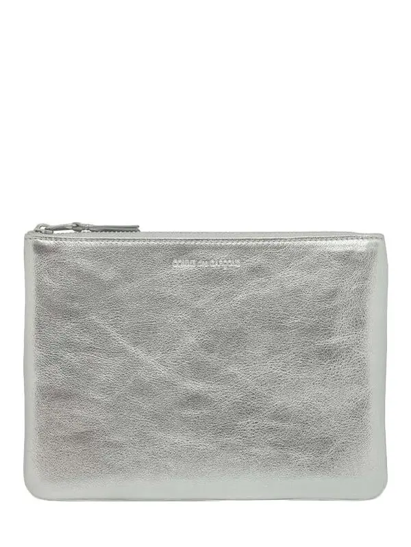 Comme Des Garçons Leather Clutch - Silver