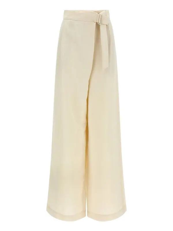 Brunello Cucinelli Crossed Palazzo Pants - White