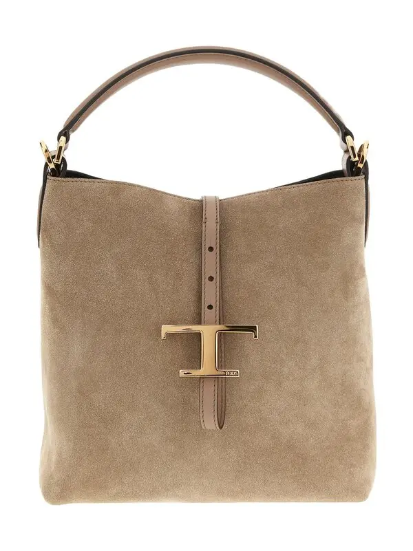 TOD'S T Timeless Mini Bucket Bag - Beige