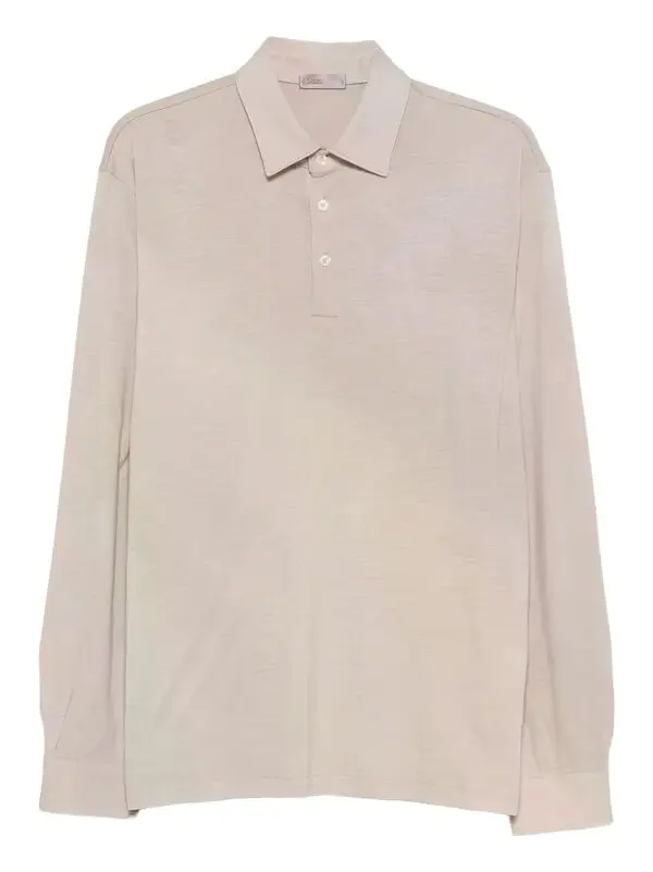 Herno Long-sleeve Wool Polo Shir - Neutrals