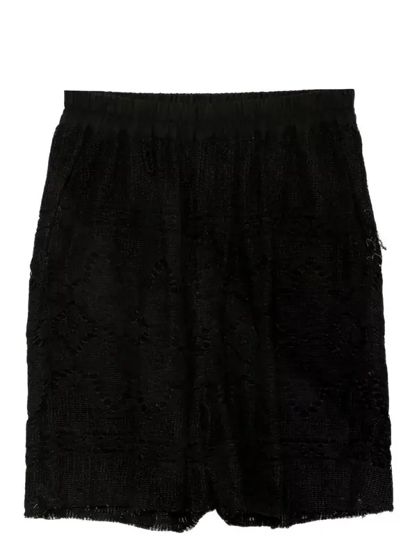 By Walid Lace-embellished Shorts - Black