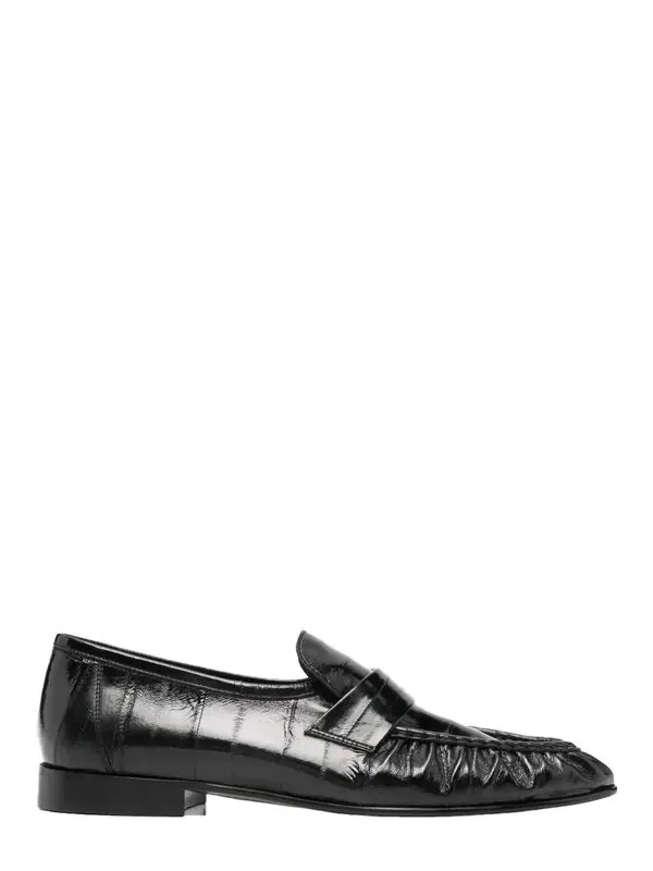 THE ROW Ruffle-detail Loafers - Black