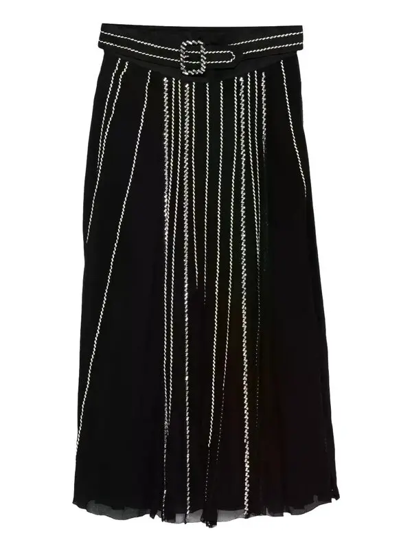 Prada Crystal-embellished Midi Skirt - Black