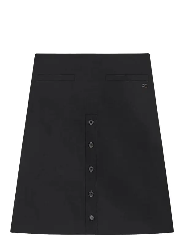 COURREGES Buttoned Midi Skirt - Black