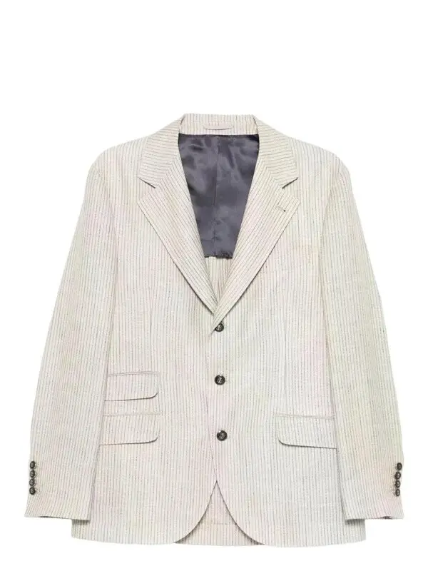 Brunello Cucinelli Stripe-pattern Blazer - Neutrals