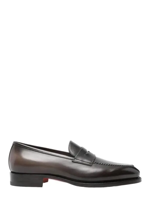 Santoni Penny-slot Loafers - Brown