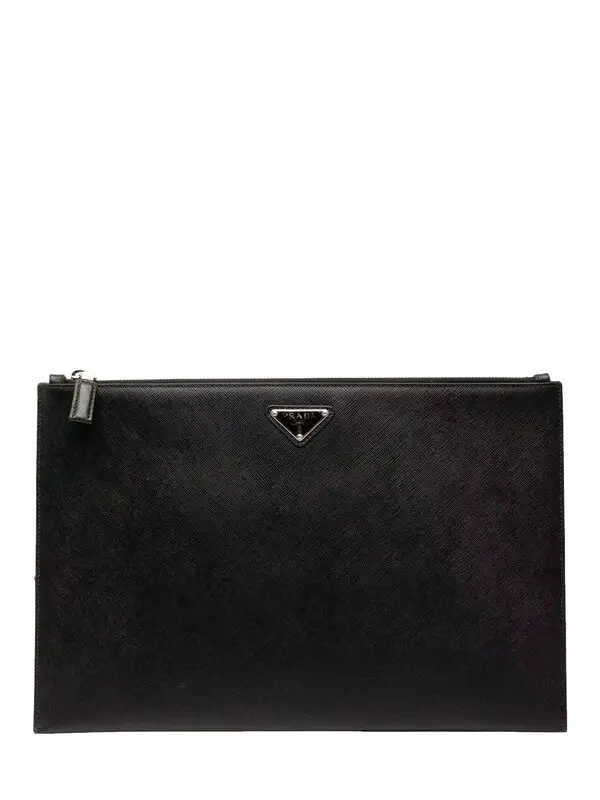 Prada Saffiano Clutch Bag - Black