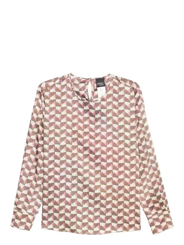 Marina Rinaldi Geometric-print Blouse - Brown