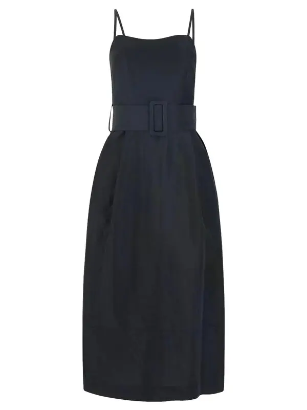 Rosie Assoulin Artichoke Belted Midi Dress - Black