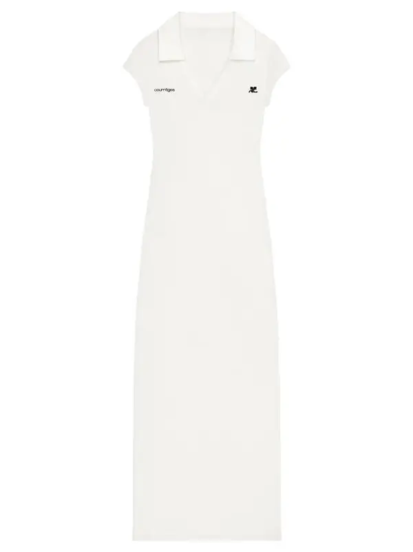 COURREGES Logo Maxi Dress - White