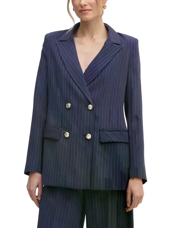 MARCIANO Pinstripe Double-breasted Blazer - Blue