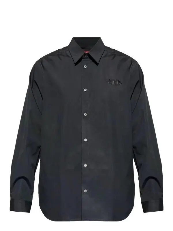 DIESEL S-simply-gsbh Logo-embroidered Shirt - Black