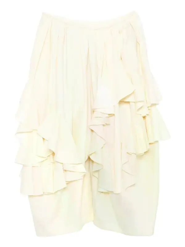 Comme Des Garçons Ruffled Trousers - Neutrals