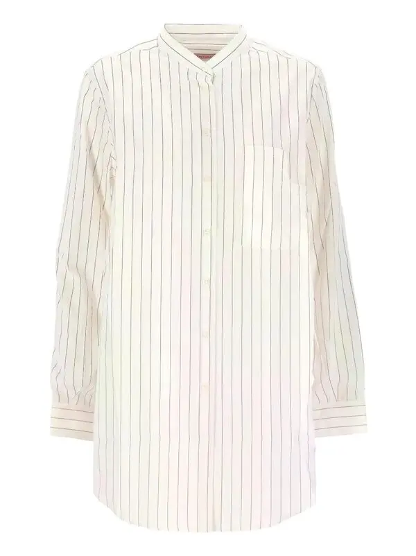 CUANTICO Striped Shirt With Pocket - White