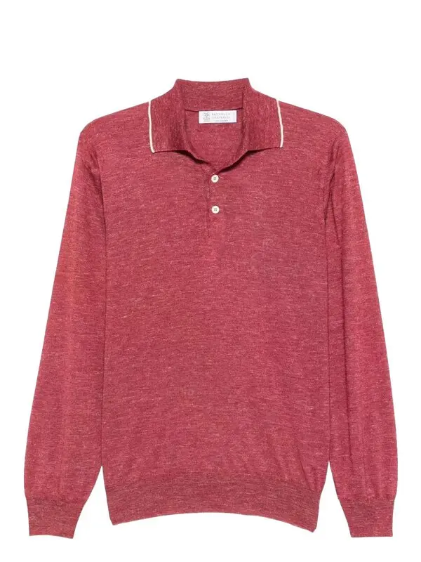 Brunello Cucinelli Trim-detail Polo Shirt - Red
