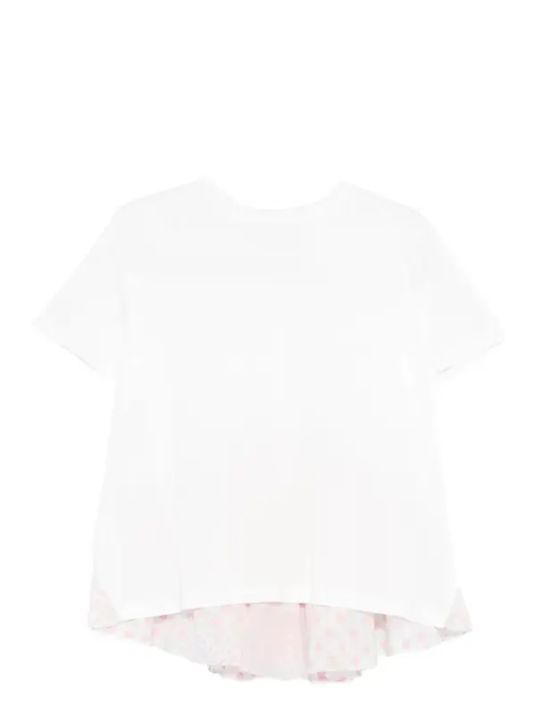 PARLOR Polka Dot Ruffled T-shirt - White