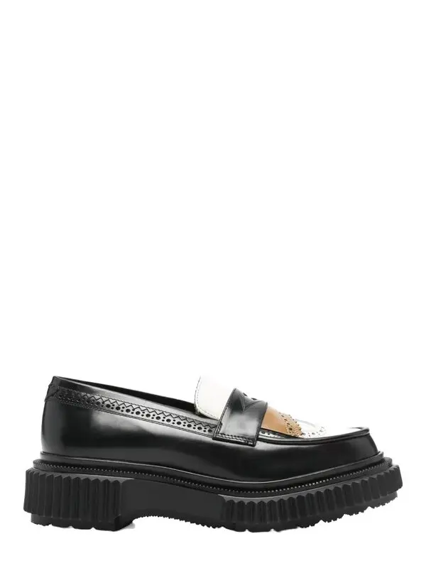 ADIEU PARIS Platform Leather Loafers - Black
