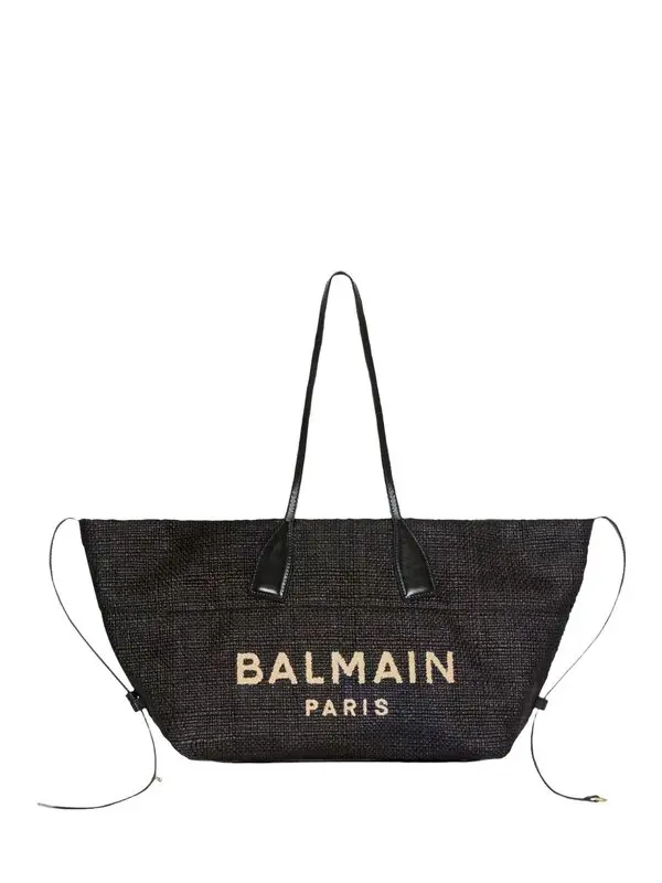 Balmain Logo-embroidered Tote Bag - Black