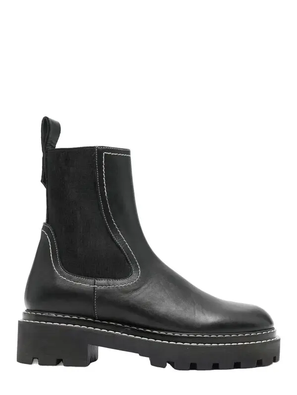 POEVE Maxie Contrast-stitch Boots - Black