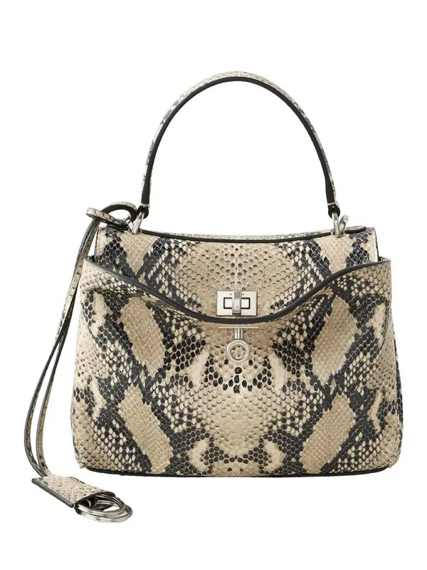 Balenciaga Rodeo Mini Snake-effect Leather Tote - Animal Print