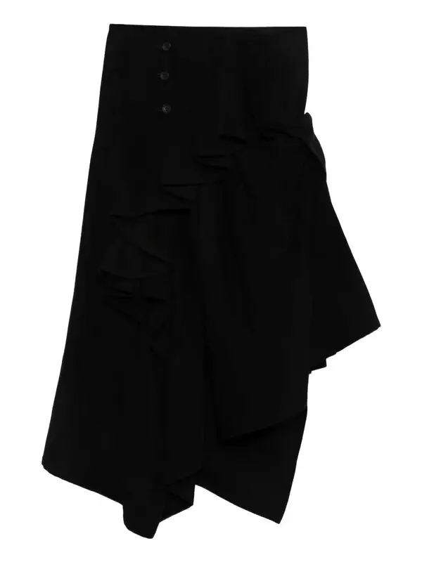 Yohji Yamamoto Ruffled Skirt - Black