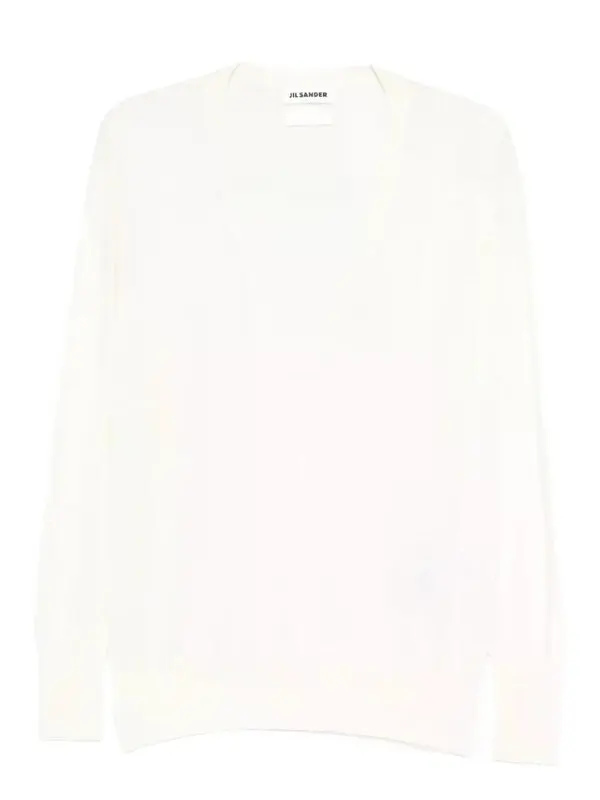 JIL SANDER V-neck T-shirt - Neutrals