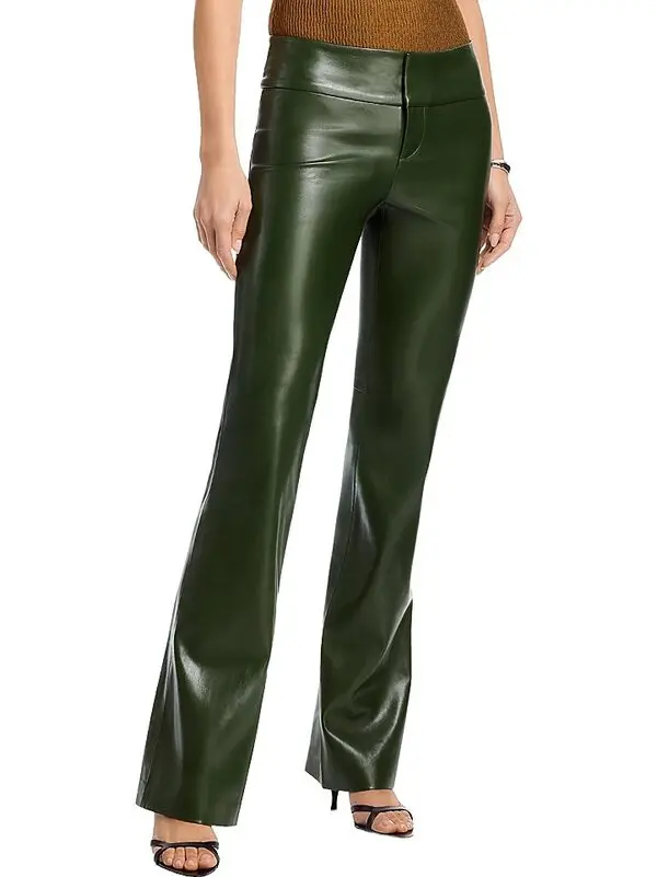 Alice + Olivia Faux Leather Pants - Dark Olive