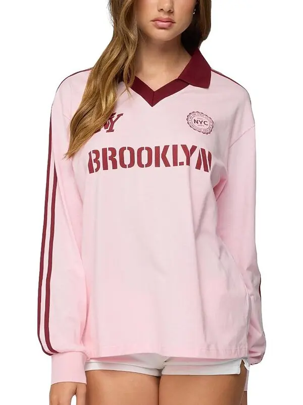 EDIKTED Oversized Rugby Shirt - Light-pink