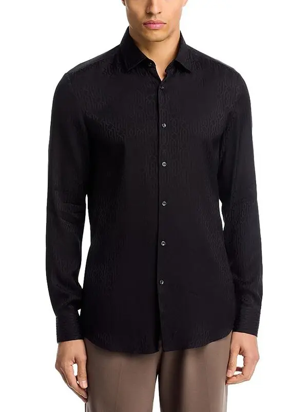 Hugo Kenno Slim Fit Button Down Shirt - Black