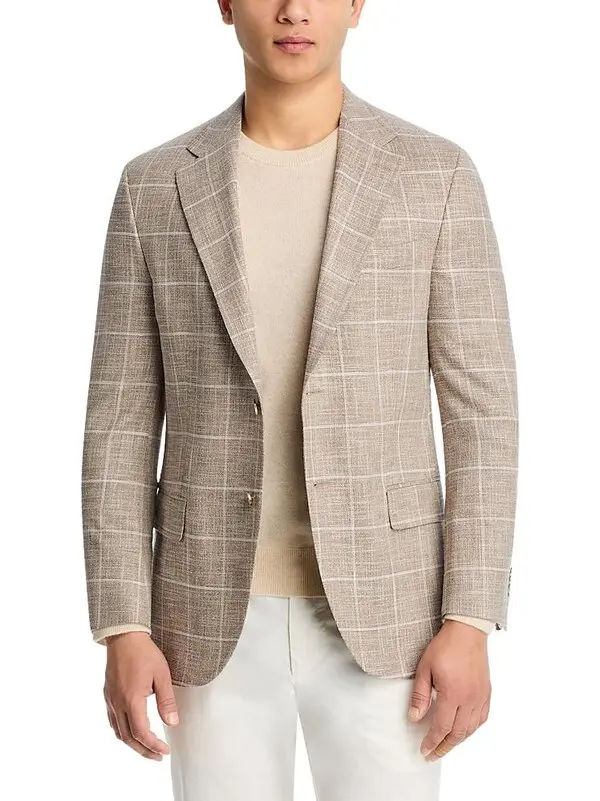 Peter Millar Windowpane Soft Jacket - Tan