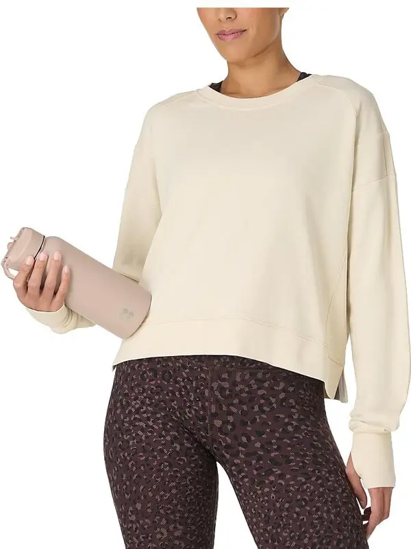 Sweaty Betty After Class Cropped Sweatshirt - Barley Beige